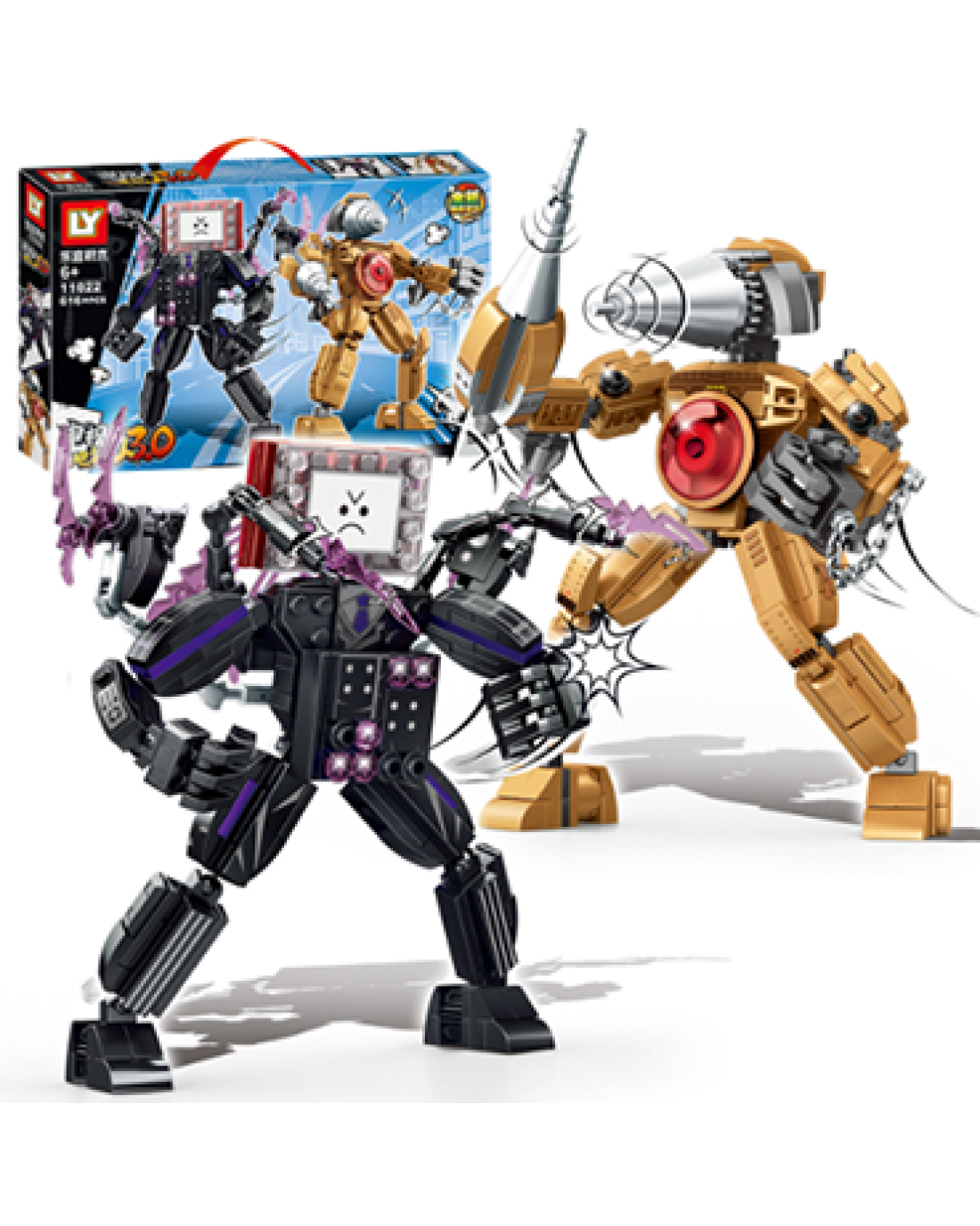 Skibidi Toilet Titan Drillman VS Dark Titan TV Man Game Building Blocks ...