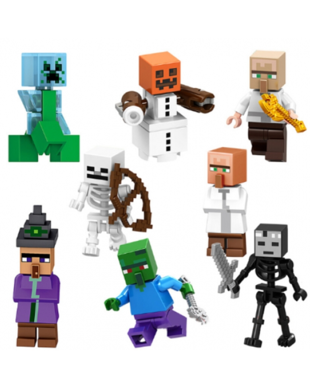 Minecraft Building Blocks Action Figures Set of 8