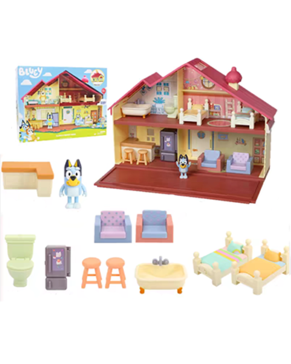 Bluey Family House Playset with One 2.5" Poseable Figure