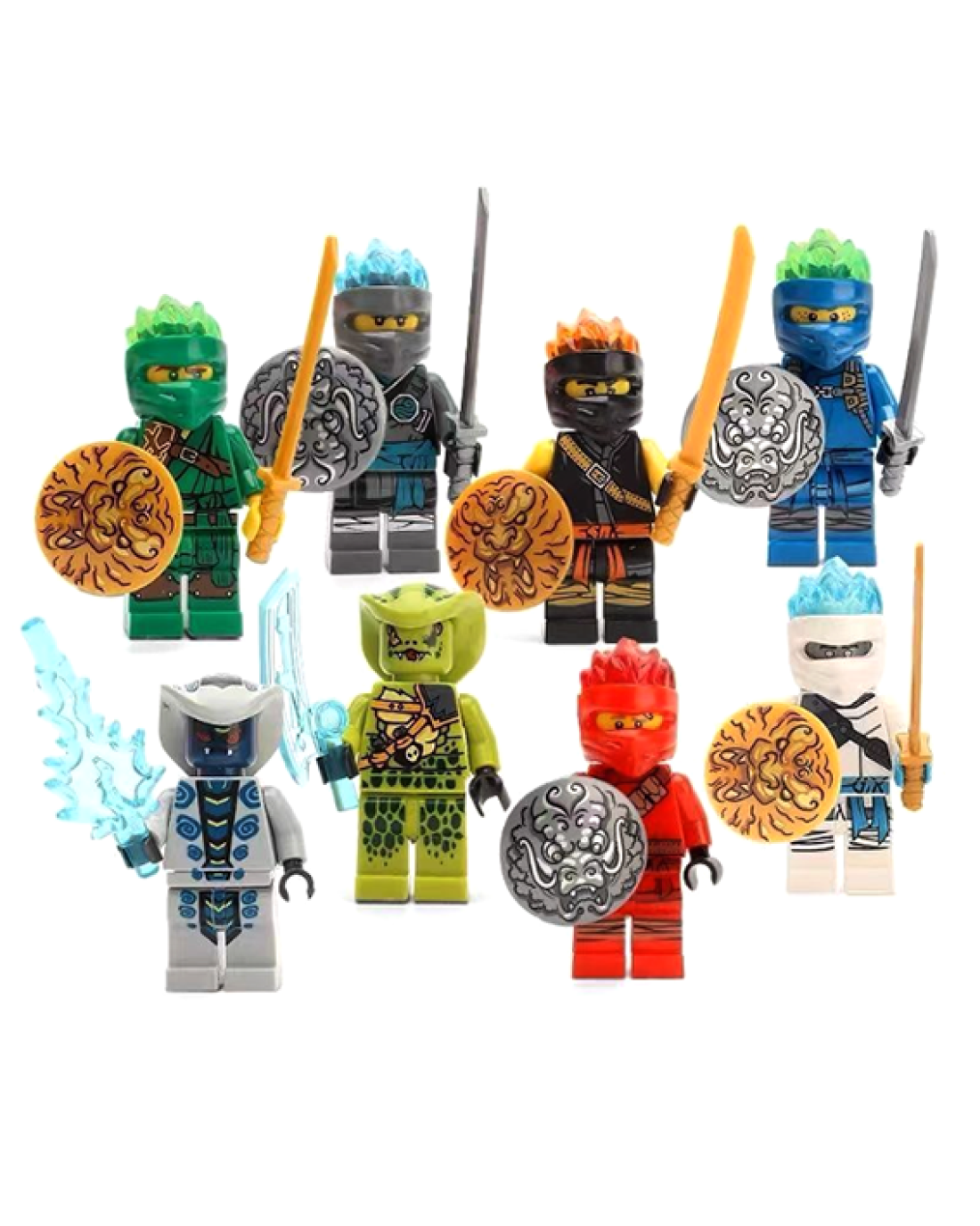 8 PCS Ninjago Python Building Blocks Mini Figures