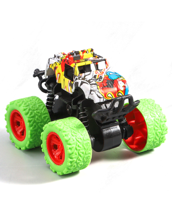 Pull Back Off Road Graffiti Monster Cars Vehicles Toy - Green
