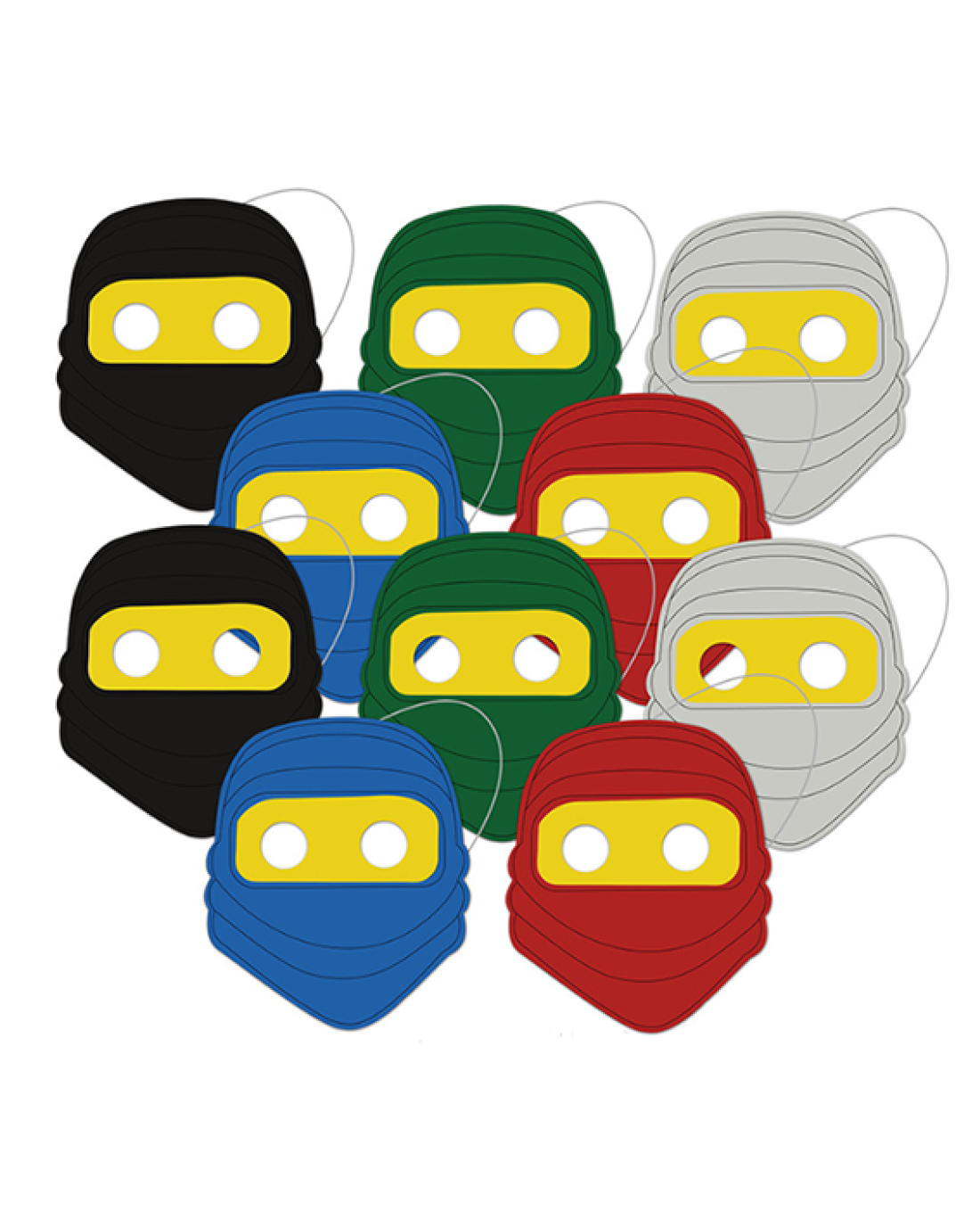 10 PCS Lego Ninjago Ninja Party Felt Mask