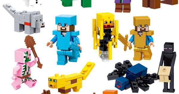 Minecraft Building Blocks Action Figures Set of 16
